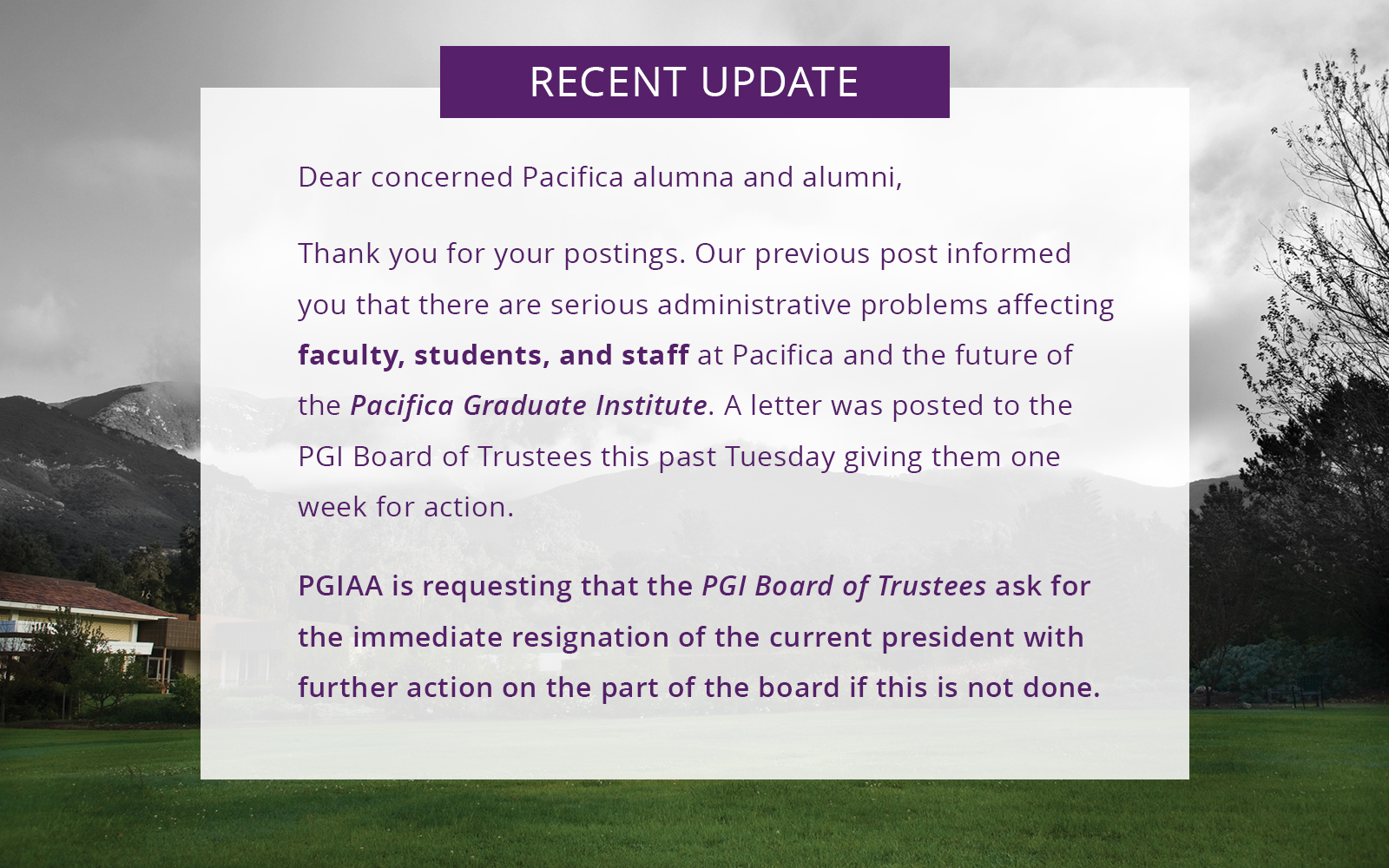 To All Pacifica Alumna and Alumni – Pacifica Graduate Institute Alumni ...